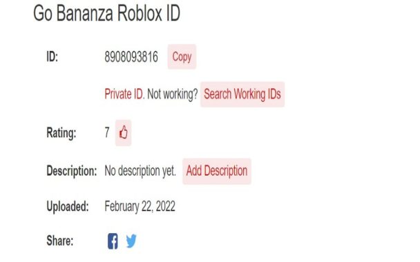 Go Bananza Roblox ID Guide